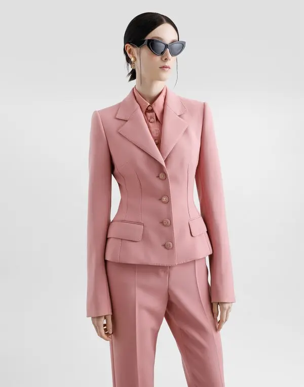 Dolce & Gabbana Single-breasted Wool Crepe Dolce Jacket - Pink