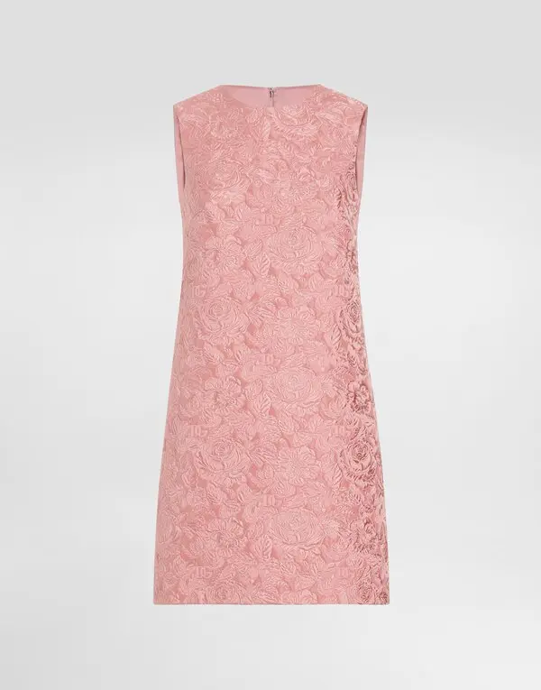 Dolce & Gabbana A-line Floral Matelassé Jacquard Short Dress - Multicolor