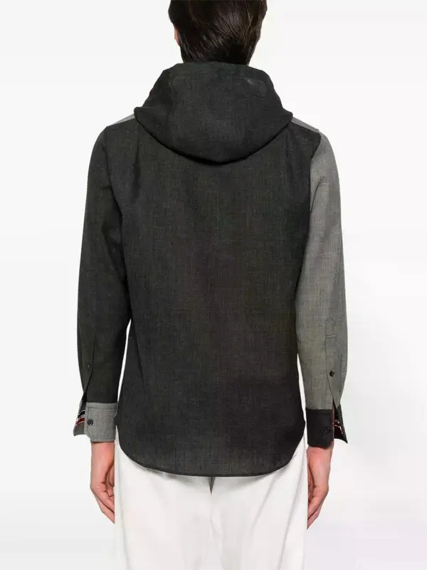 Thom Browne Rwb-stripe Hooded Shirt