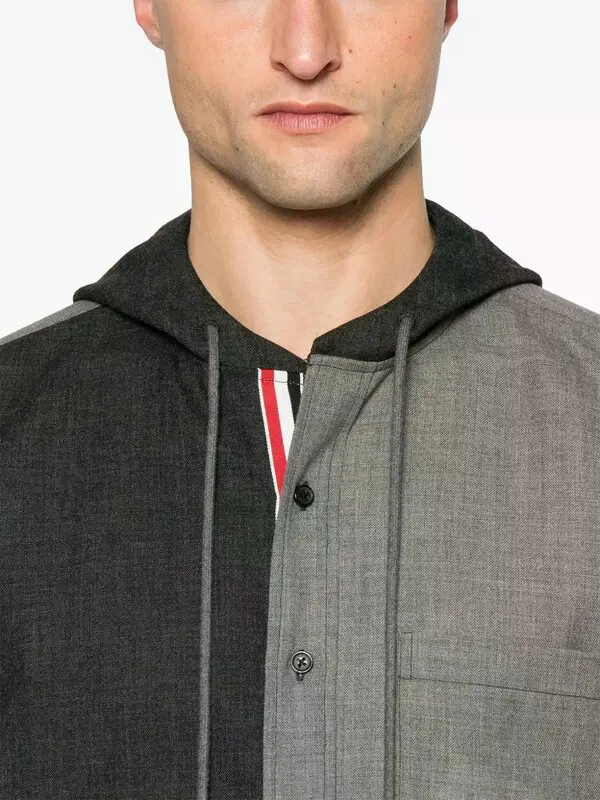 Thom Browne Rwb-stripe Hooded Shirt