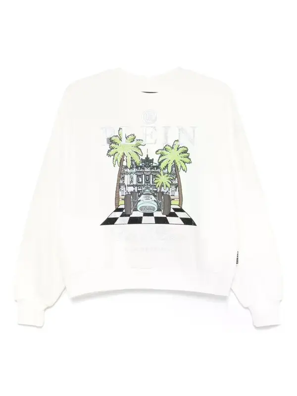 Philipp Plein Logo-print Embellished Sweatshirt - White