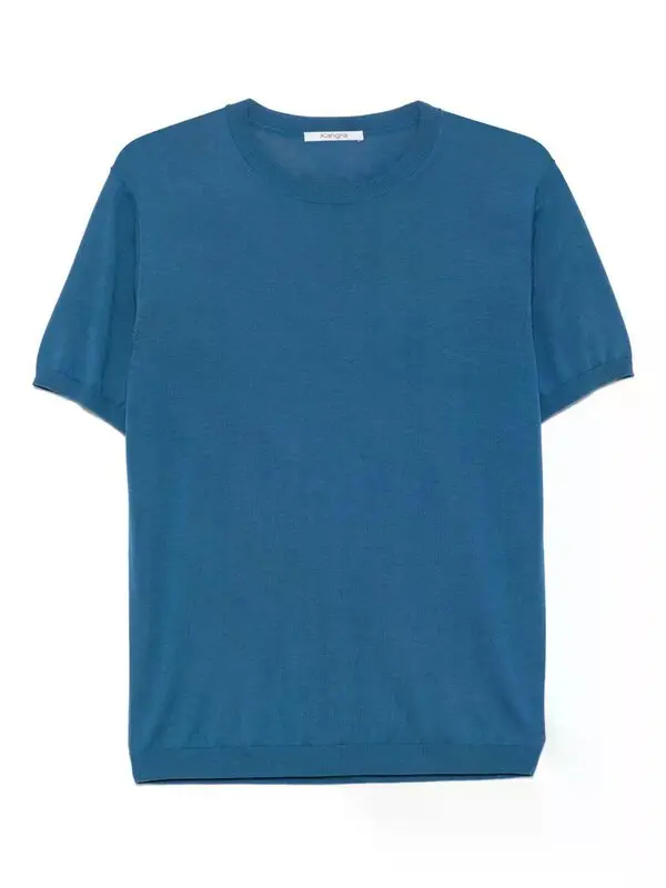 KANGRA Fine-ribbed T-shirt - Blue