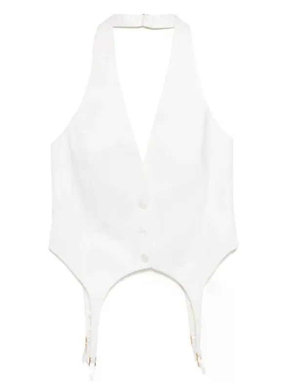 Kiki De Montparnasse Suiting Garter Vest - Neutrals