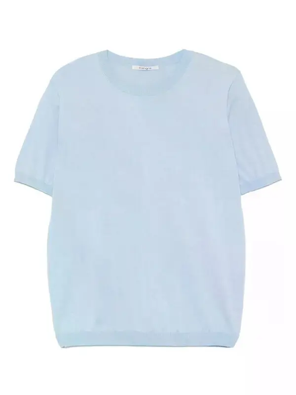 KANGRA Fine-ribbed T-shirt - Blue