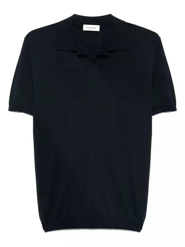 KANGRA Fine-ribbed T-shirt - Blue