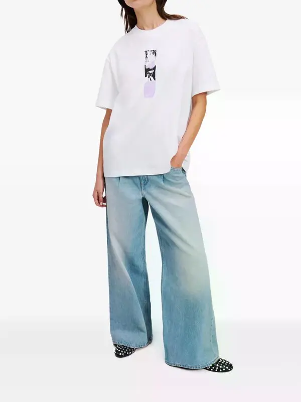 Karl Lagerfeld Wide-leg Pleated Jeans