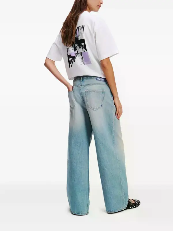 Karl Lagerfeld Wide-leg Pleated Jeans