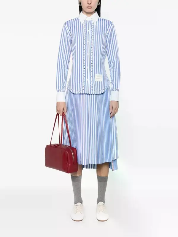 Thom Browne Broderie-anglaise Striped Shirt