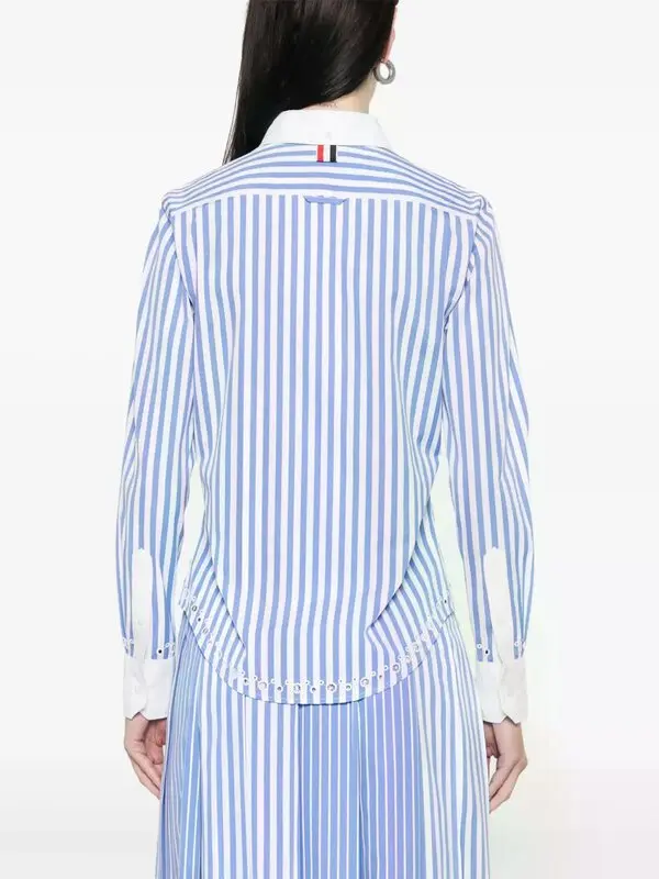 Thom Browne Broderie-anglaise Striped Shirt