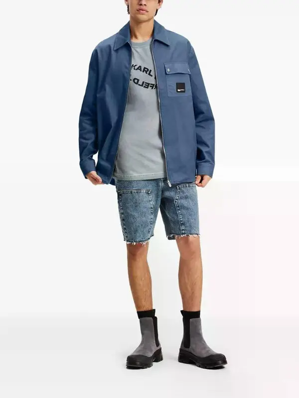 Karl Lagerfeld Raw-cut Denim Shorts