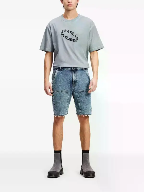 Karl Lagerfeld Raw-cut Denim Shorts