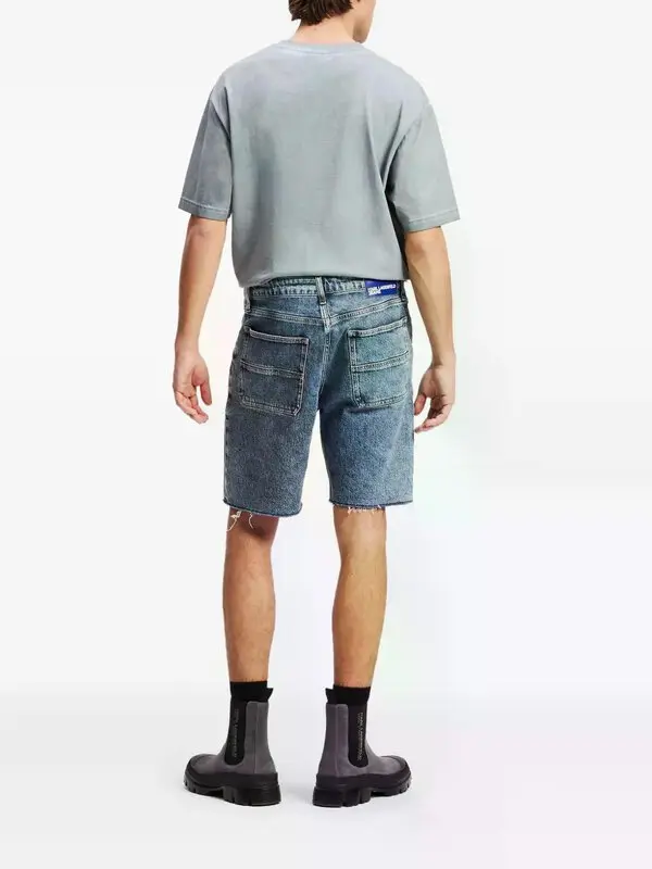 Karl Lagerfeld Raw-cut Denim Shorts