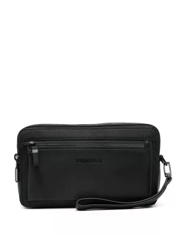 PIQUADRO Logo Lettering Clutch - Black