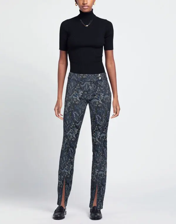 8PM Slim-leg Floral Design Pants