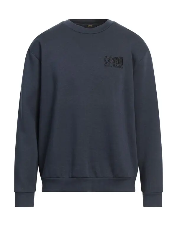 Roberto Cavalli Sweatshirt In Polyester And Cotton - Navy