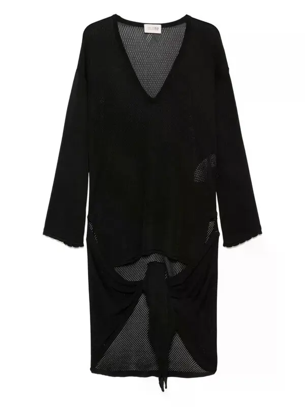 Attico Knotted Mini Dress - Black