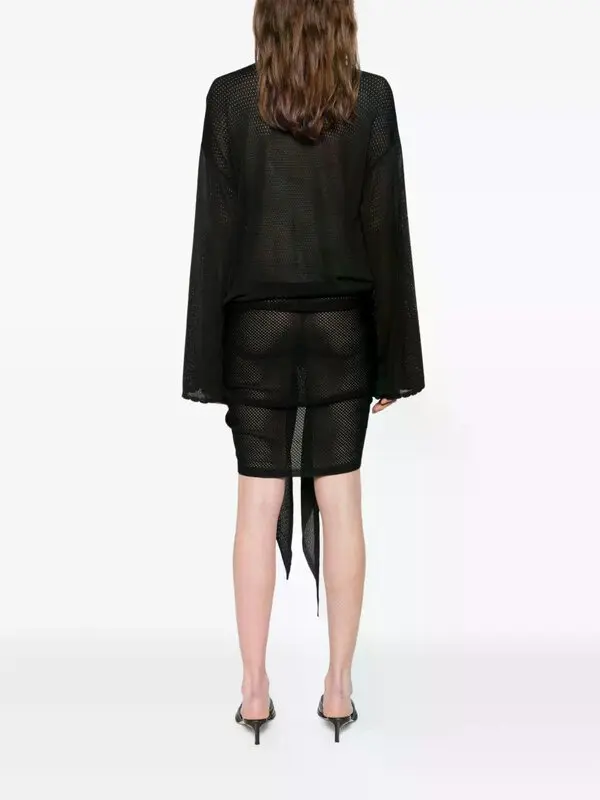 Attico Knotted Mini Dress - Black