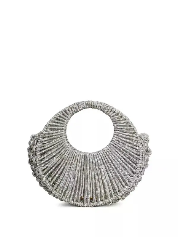 HIBOURAMA Pleated Circular Handbag - Silver