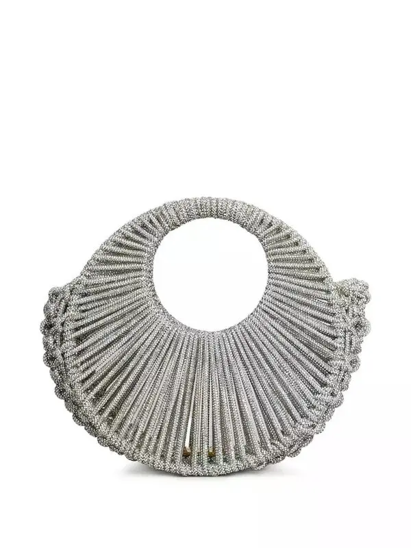 HIBOURAMA Pleated Circular Handbag - Silver