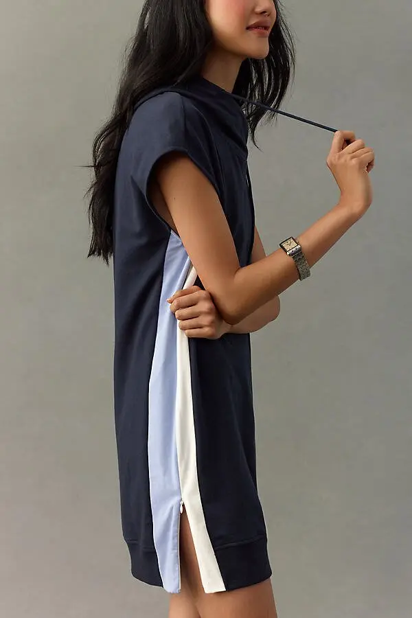 hoodie short sleeve dress White Mark Women's Short Sleeve Hoodie Dress - Charcoal