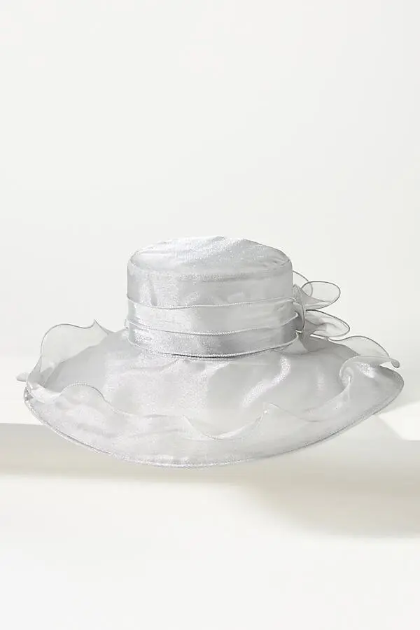 San Diego Hat Organza Wide-brim Hat - Silver