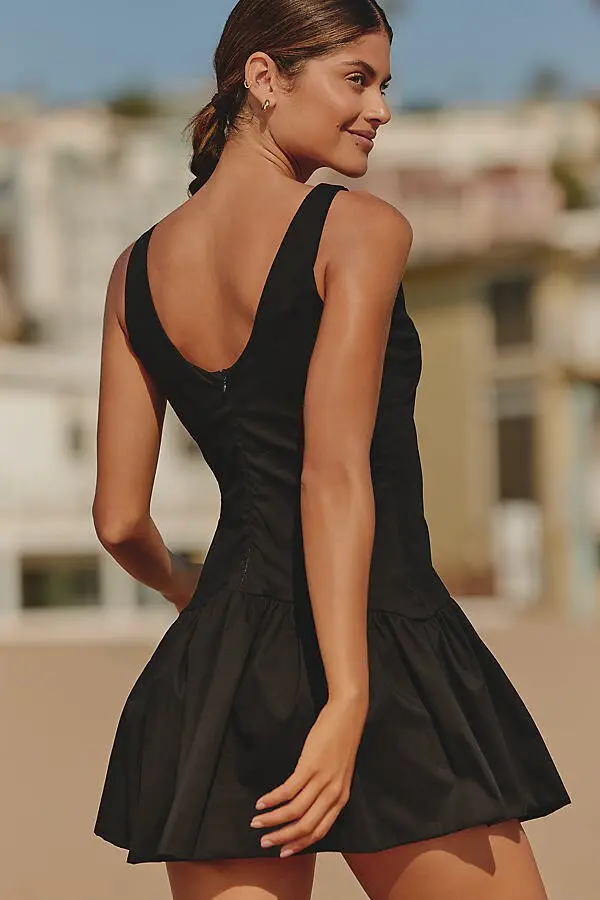 Peixoto Addison Sleeveless Drop-waist Mini Dress - Black