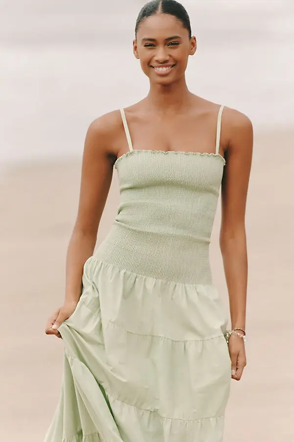 Peixoto Clemente Tiered Maxi Dress - Mint