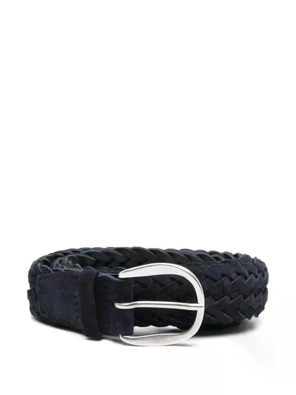ORTIGNI Suede Braided Belt - Blue