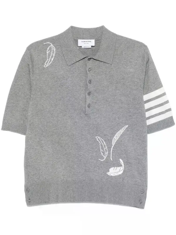 Thom Browne Feather Intarsia 4-bar Polo