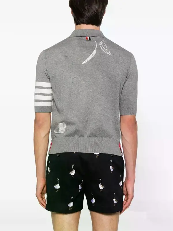 Thom Browne Feather Intarsia 4-bar Polo