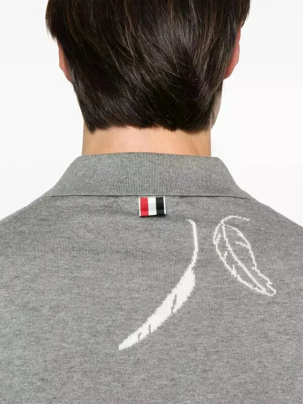 Thom Browne Feather Intarsia 4-bar Polo