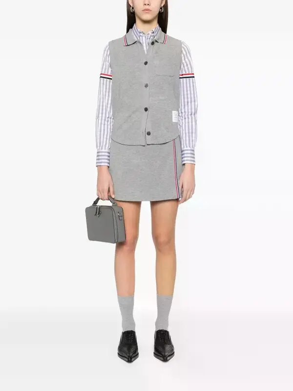 Thom Browne Waffle Cotton Mini Skirt - Grey