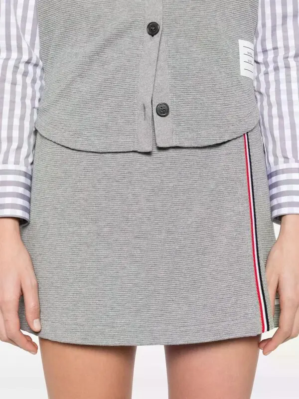 Thom Browne Waffle Cotton Mini Skirt - Grey
