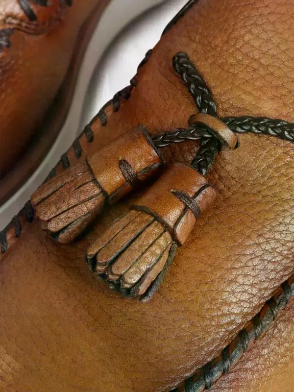 Santoni Tassel-Detail Leather Loafers In Brown - 44% Off  display picture 1