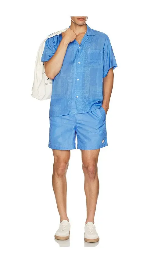 BATHER Cornflower Tonal Bandana Camp Shirt