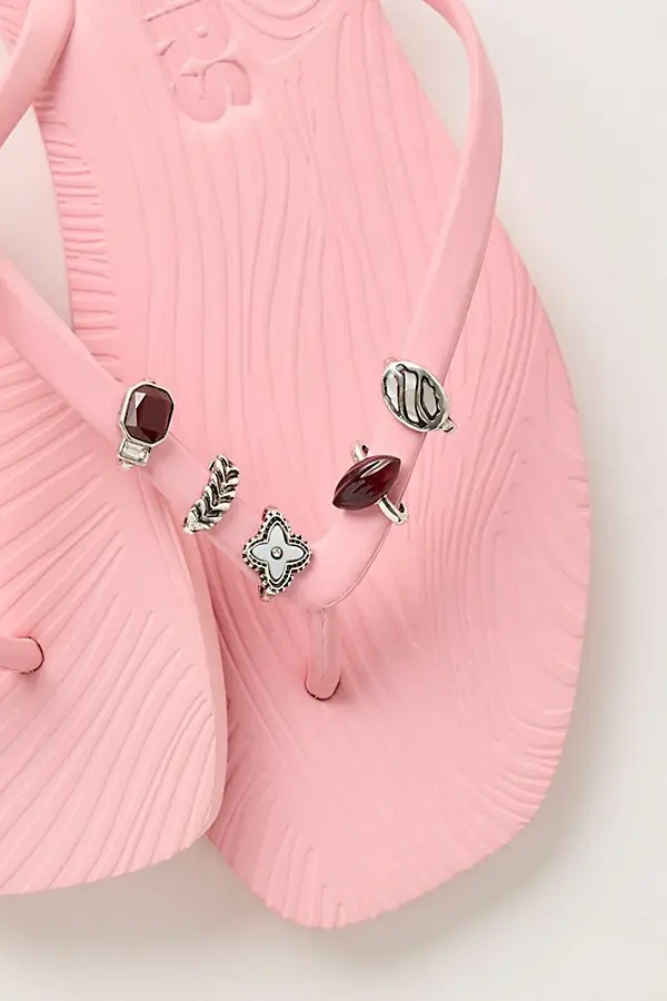 Free People Sandal Charm Set - Silver Ruby