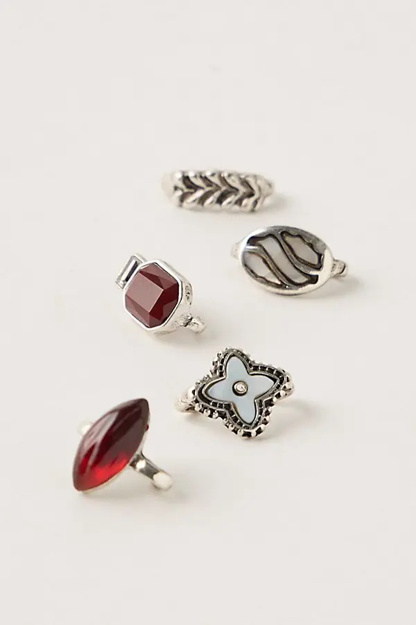 Free People Sandal Charm Set - Silver Ruby