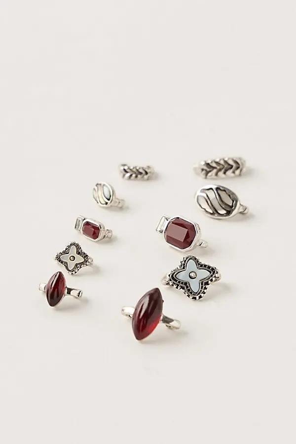 Free People Sandal Charm Set - Silver Ruby