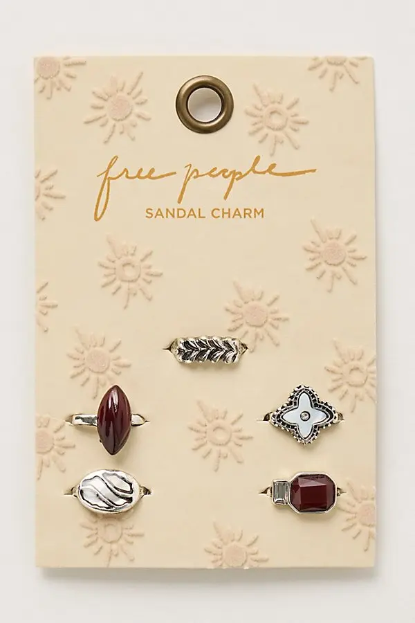 Free People Sandal Charm Set - Silver Ruby