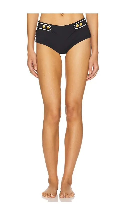 WeWoreWhat Sailor Swim Short - Black & Off White