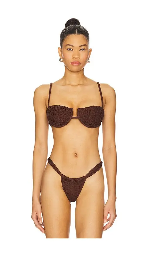MONTCE X Petal Bikini Top - Chocolate