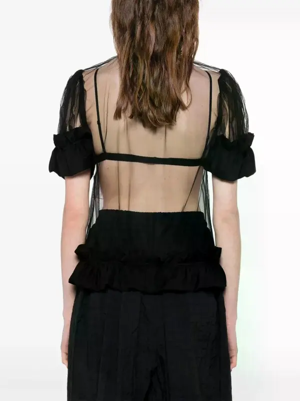 Noir Kei Ninomiya Ruffle-detail Sheer Blouse
