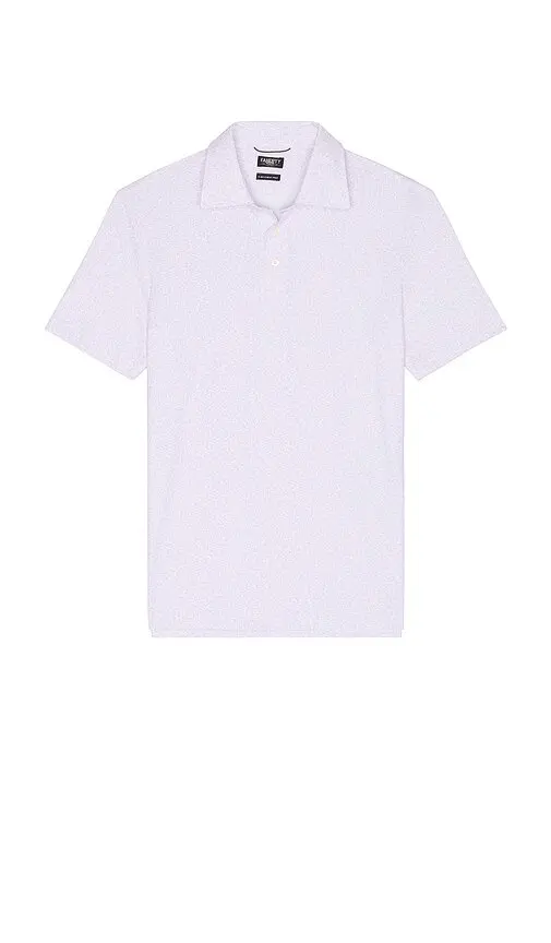 Faherty Brand Short Sleeve Movement Pique Polo In Pink - Lilac Summer Vines