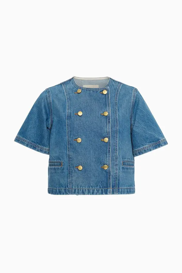 Ulla Johnson The Serge Short Sleeve Jacket - Danube