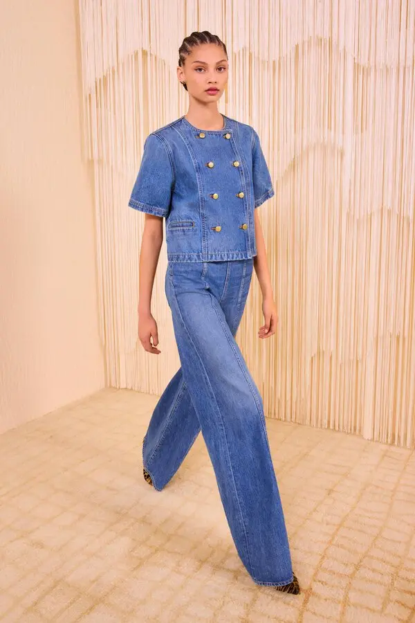 Ulla Johnson The Serge Short Sleeve Jacket - Danube