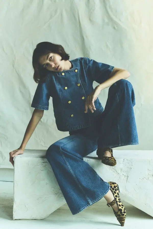 Ulla Johnson The Serge Short Sleeve Jacket - Danube