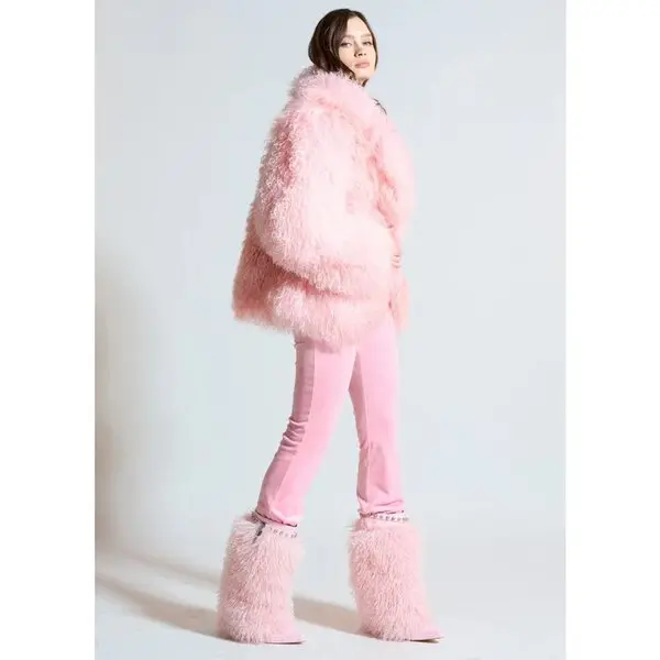 SPARKL Fur Coat - Pink