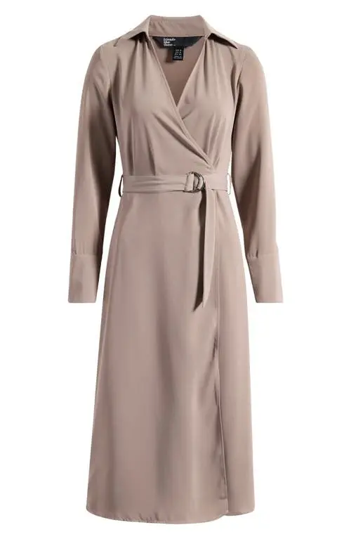 FRIENDS LIKE THESE Long Sleeve Wrap Midi Dress