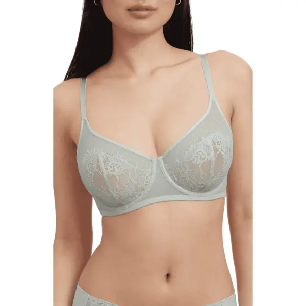 SKARLETT BLUE Amour Lace Full Coverage Minimizer Bra - Mint Blue