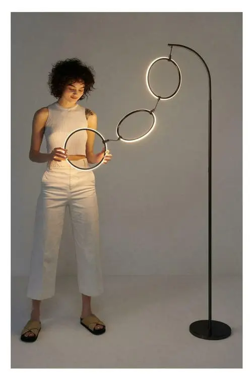 BRIGHTECH Nova 74" Novelty Halo Integrated Led Floor Lamp With 3-way Dimming